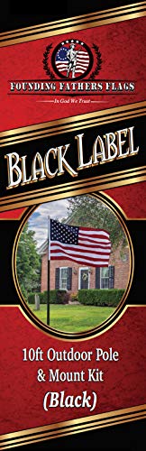 Founding Fathers Flags - 10ft Black Flag Pole & Spike - Perfect for Any Outdoor Use!