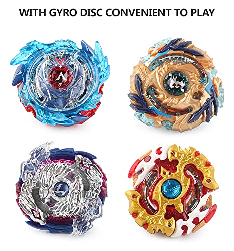 CEKToys Bey Battle Battling Tops Burst Gyro Evolution Attack Set with 4D Launcher Grip Starter and Stadium(4 in 1) (Gold)