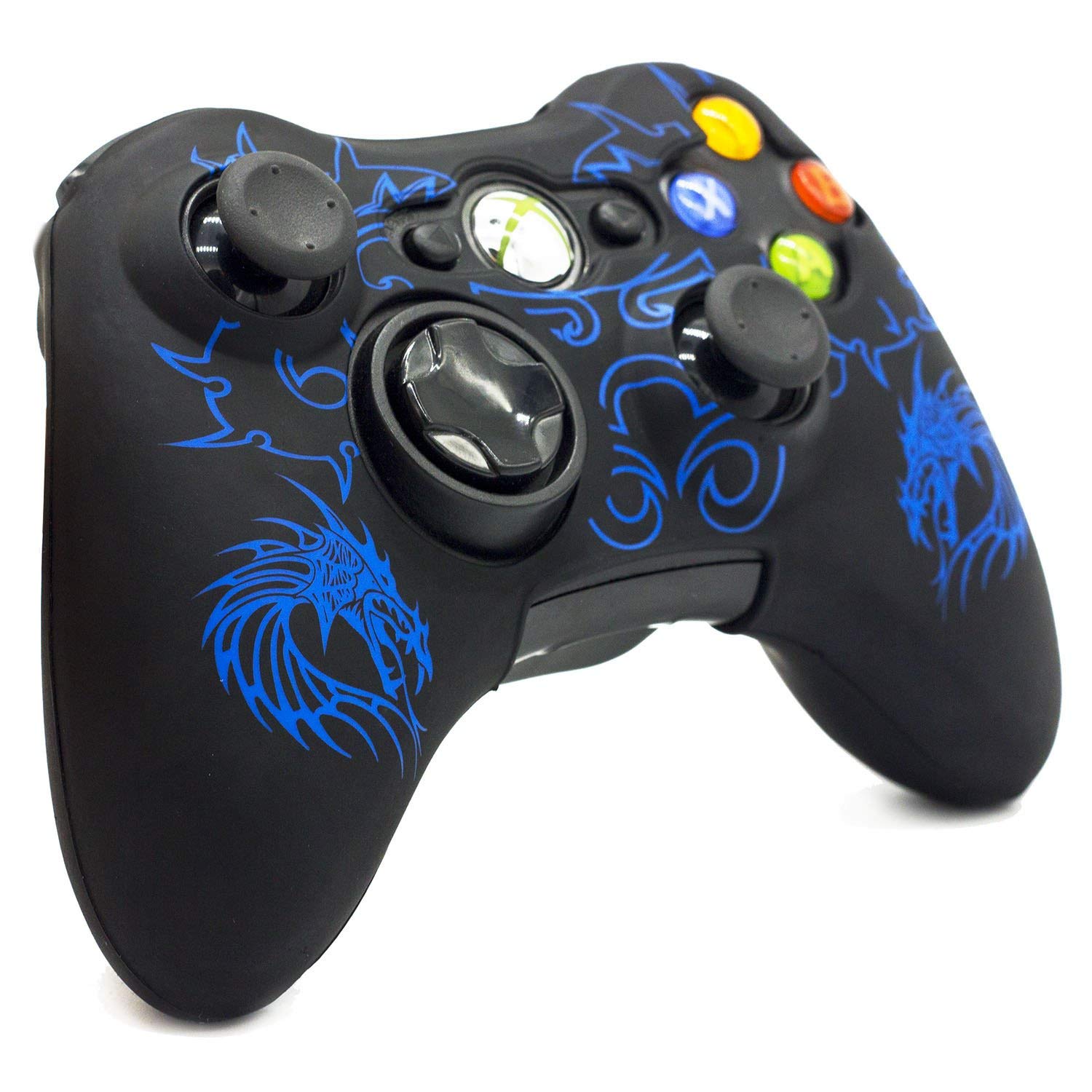 BRHE Cool Silicone Protector Cover Case Anti-Slip Soft Comfort for Xbox 360 Controller Skin (Blue)