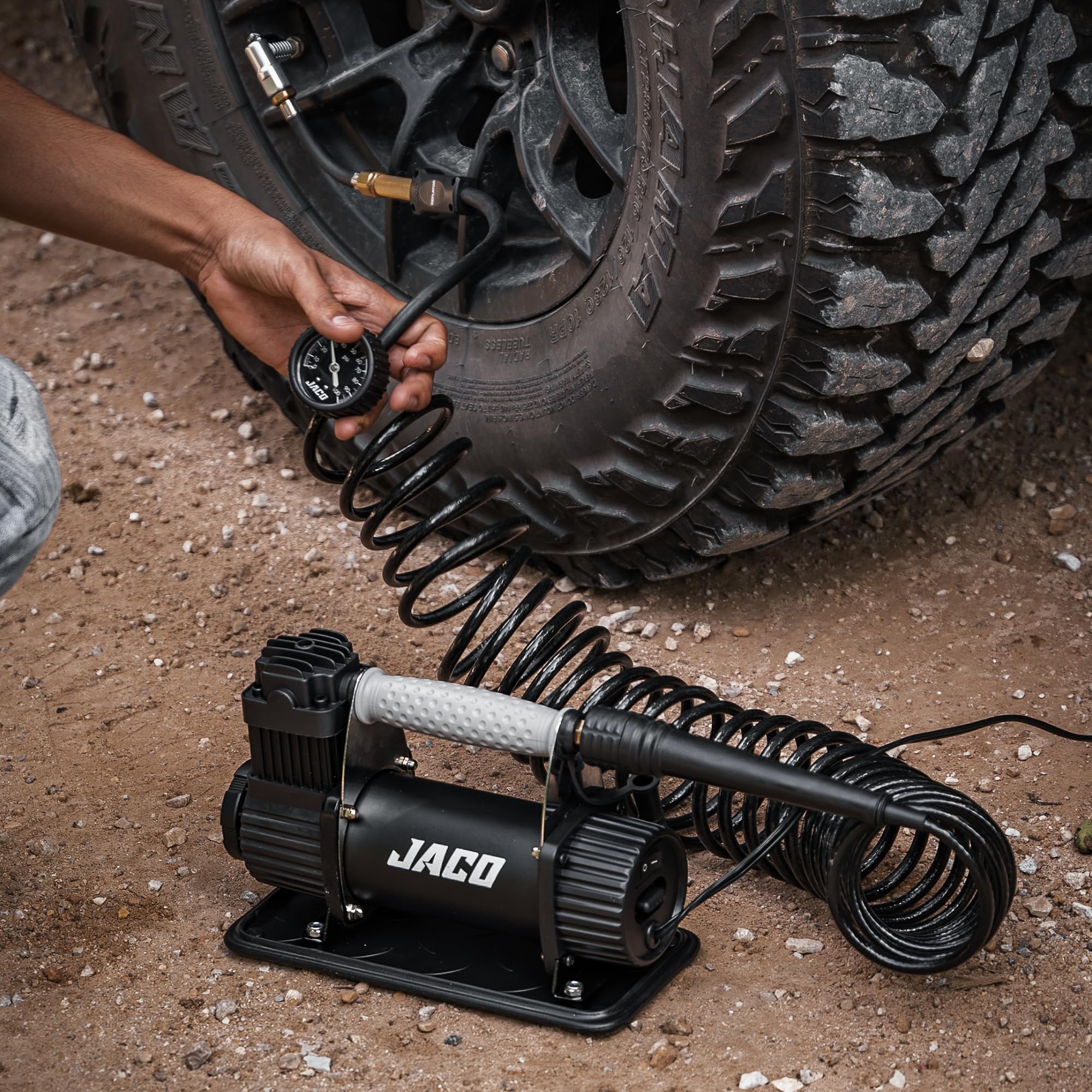 JACO 4X4 TrailPro Heavy Duty Portable Air Compressor - 3.5 CFM (12V/33A) | On x Off Road Tire Inflator Kit