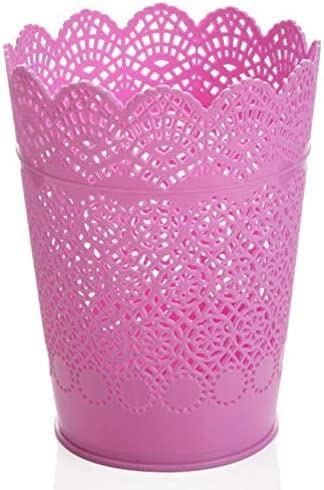 QinleePlastic Slim Oval Trash Can, Wastebasket, Garbage Container Bin for Bathroom, Bedroom, Home Office(Purple)