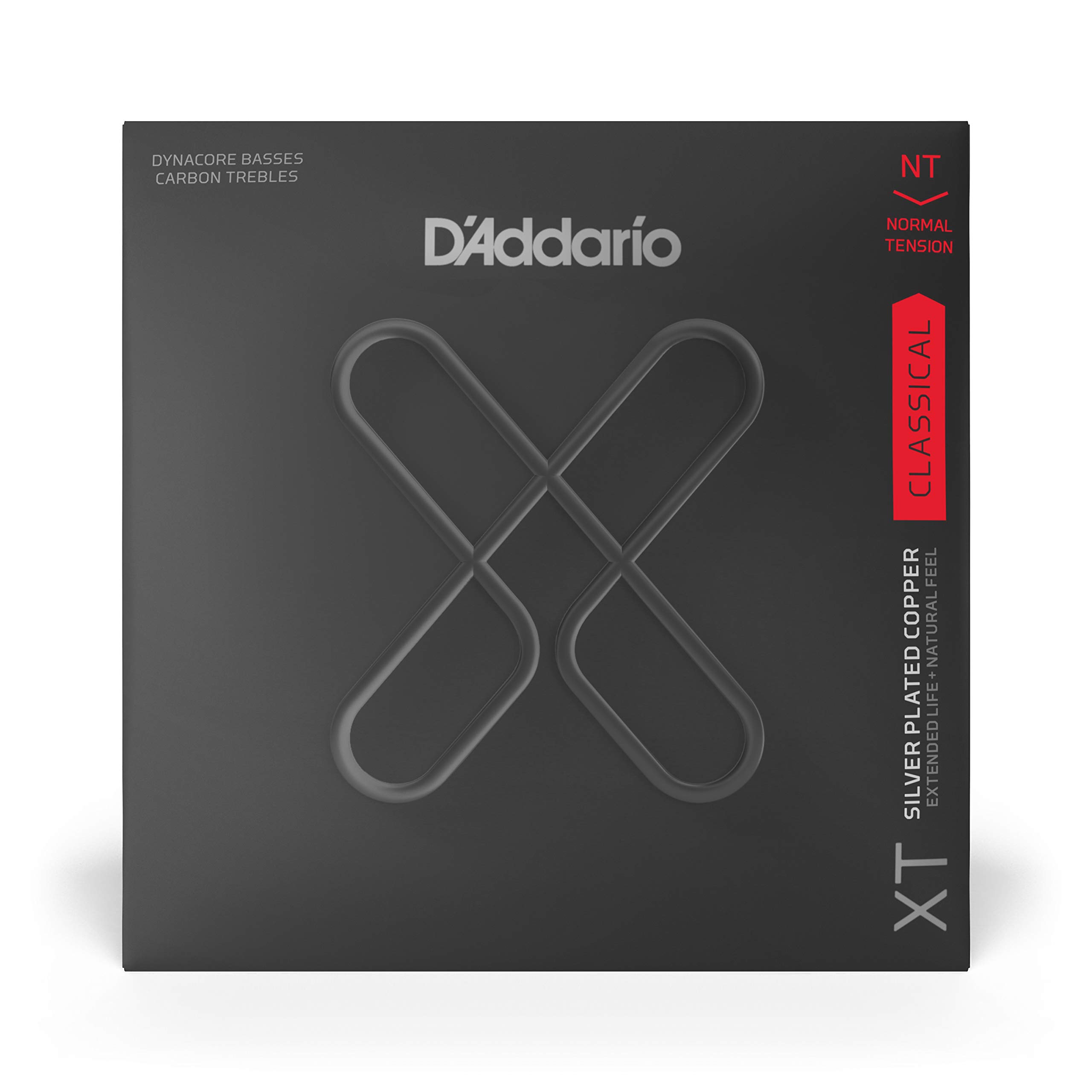 D'Addario XT Dynacore Classical Guitar Strings, XTC45FF, Normal Tension, Silver Plated Copper, Carbon Trebles