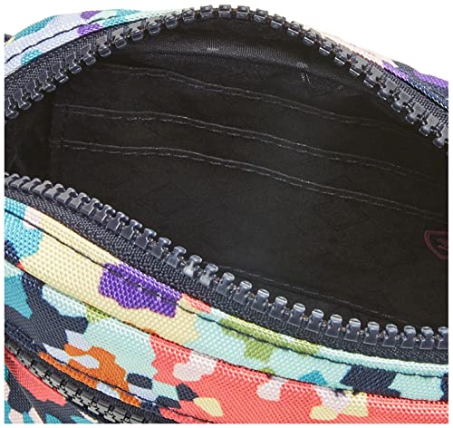 Vera Bradley Women's Recycled Lighten Up Reactive Convertible Belt Bag Sling Crossbody Bag, Happy Blooms Cross-Stitch, One Size