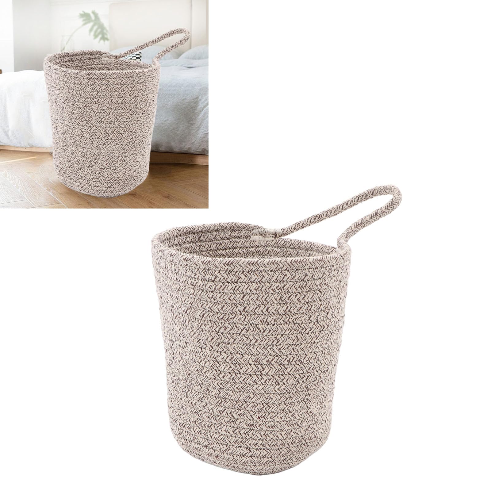 Cotton Rope Basket, Extra Large Blankets Basket for Sundries for Living Room (Type C)