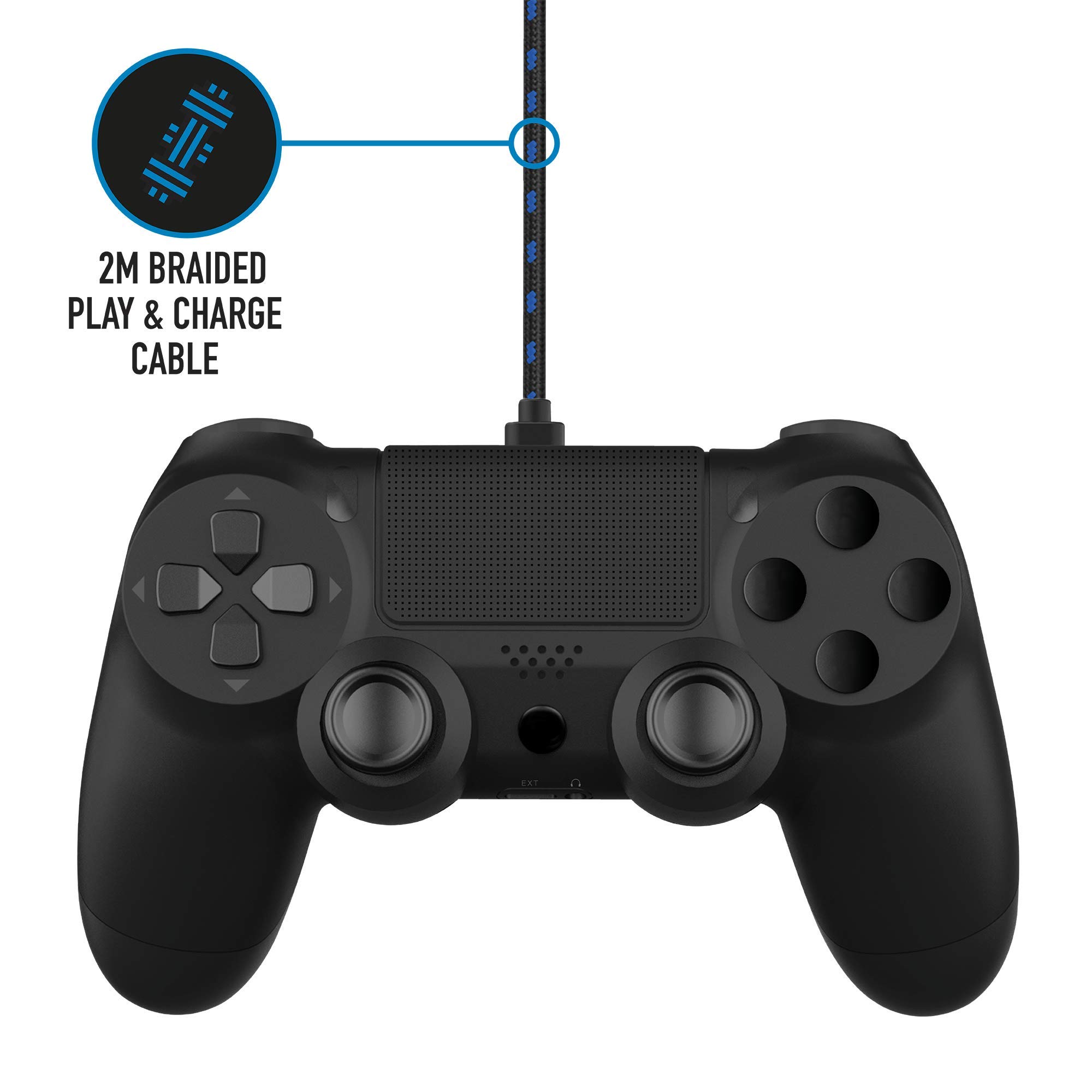 Stealth SP-C100 Twin Charging Dock with 2M Play & Charge Cable For PS4 - Black (PS4)