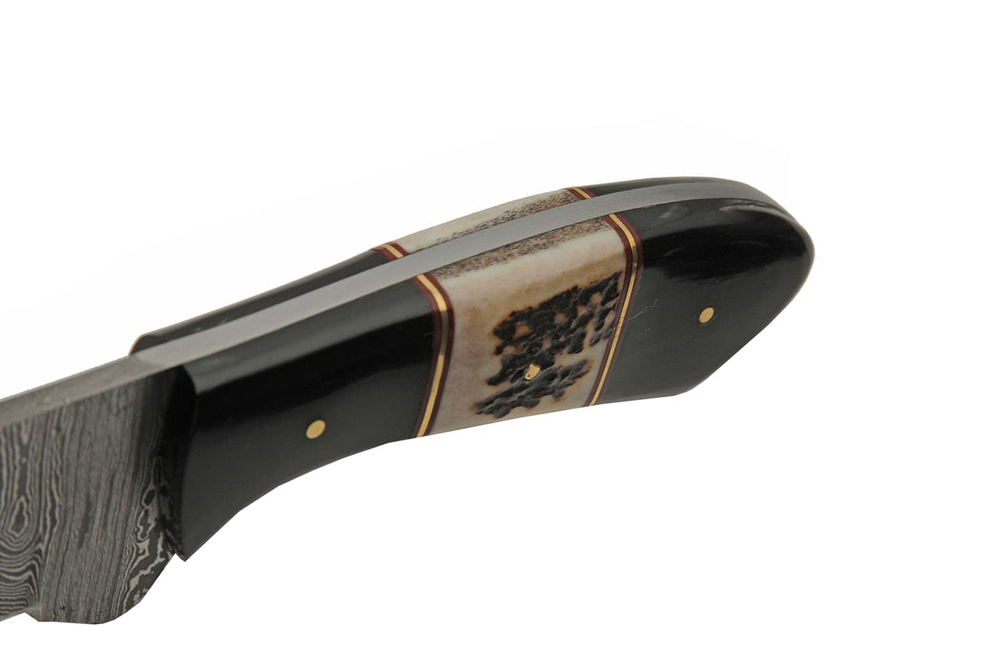 Buffalo Upsweep Damascus Steel Blade Horn/Stag 8.25 inch Hunting Knife
