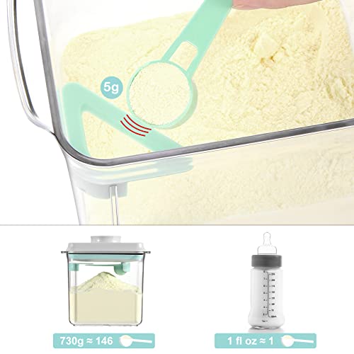 vione Airtight Food Storage Container Sets, Pop Up Food Containers With Lids, Stackable Formula Container for Rice Coffee Flour Sugar Cereal (1700ML（Anti-UV）)