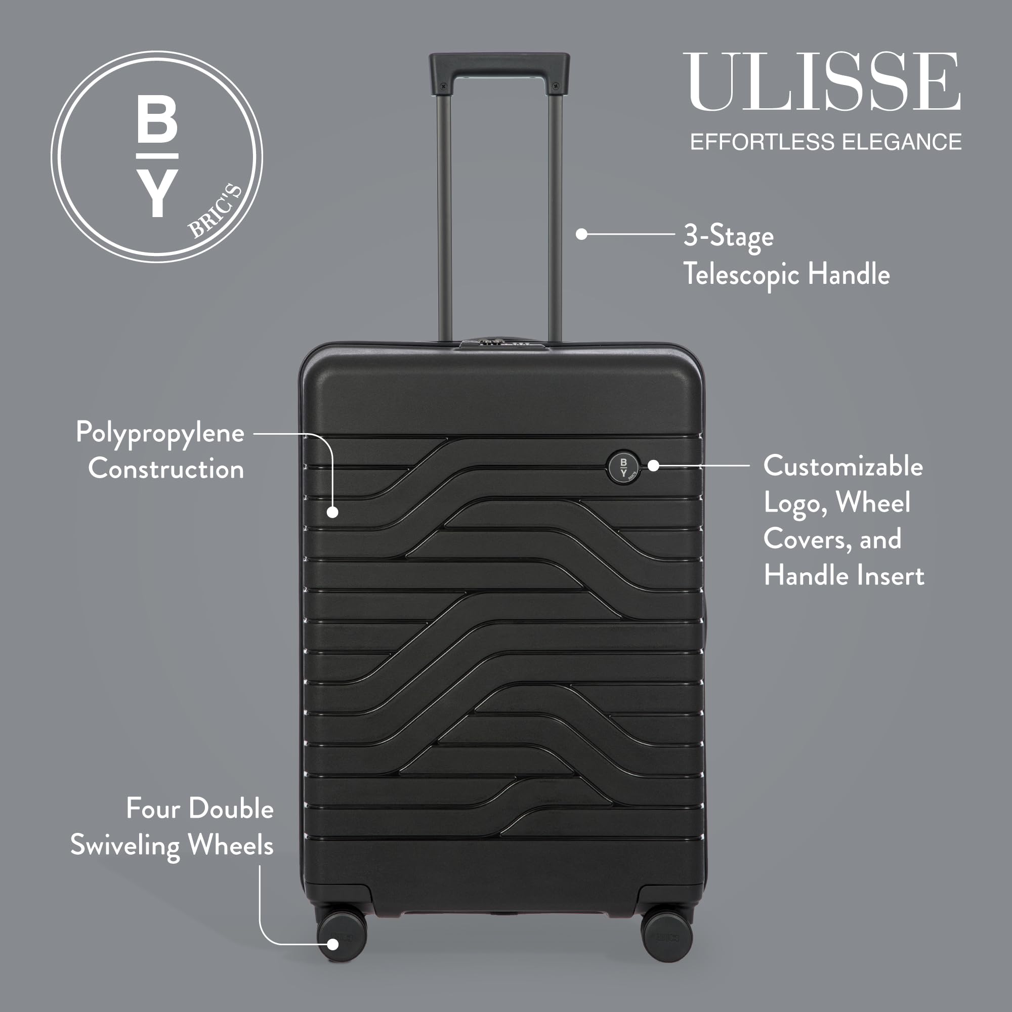 Bric's 28" Expandable Spinner Suitcase - Travel Luggage with TSA-Approved Lock and Hard Shell Exterior - B|Y Ulisse - Electric Blue