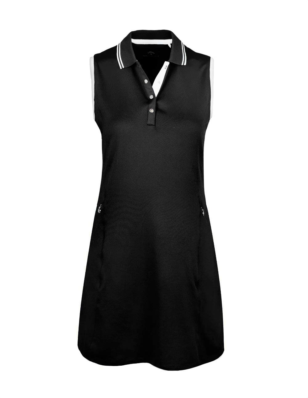 Callaway Women's Sleeveless Polo Golf Dress, Caviar, Large