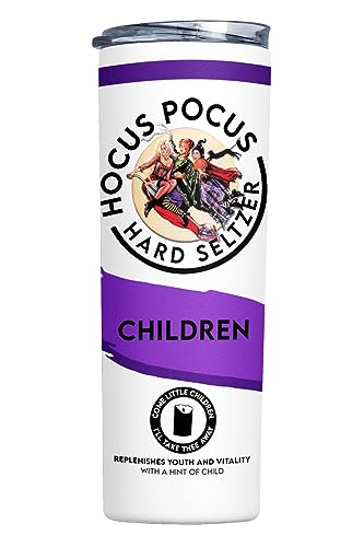 Hocus Pocus Hard Seltzer Tumblers, 8 Colors to Choose From, Children Flavor, Stainless Steel Insulated Tumbler with Lid and Straw - 20 Ounces (Purple)