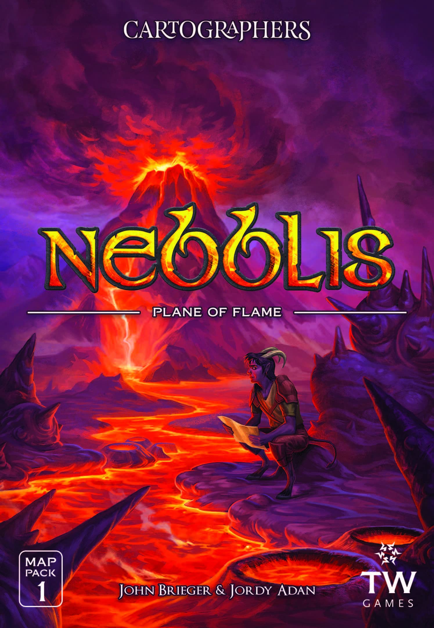 Thunderworks Games - Cartographers: Map Pack 1, Nebblis | Expansion for The Award-Winning Game of Fantasy Map Drawing | Strategy Flip and Write Board Game | Ages 10+ | Family Game for 1-75 Players