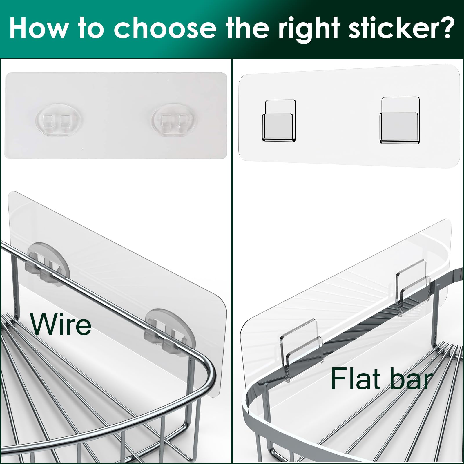 Jovware 14 Pack Shower Caddy Adhesive Replacement, Strong Adhesive Shower Shelf and Hooks, No Drilling Adhesive for Shower Organizer, Soap Holder, Sponge Holder and Kitchen Rack
