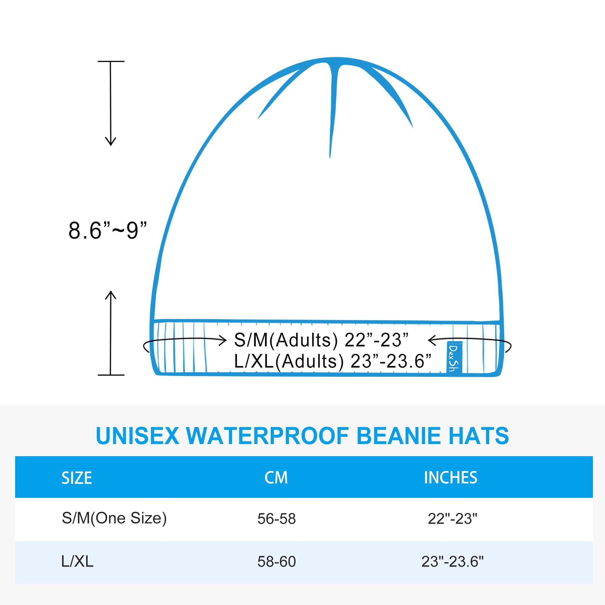 DexShell Waterproof Beanie Hat Acrylic Outer Membrane Lined Fleece Liner for Men and Women, Black Solo, S/M (56-58cm)