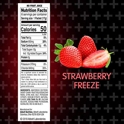 Pedialyte AdvancedCare Plus Electrolyte Powder, with 33% More Electrolytes and PreActiv Prebiotics, Strawberry Freeze, Electrolyte Drink Powder Packets, 0.6 Oz, Pack of 6