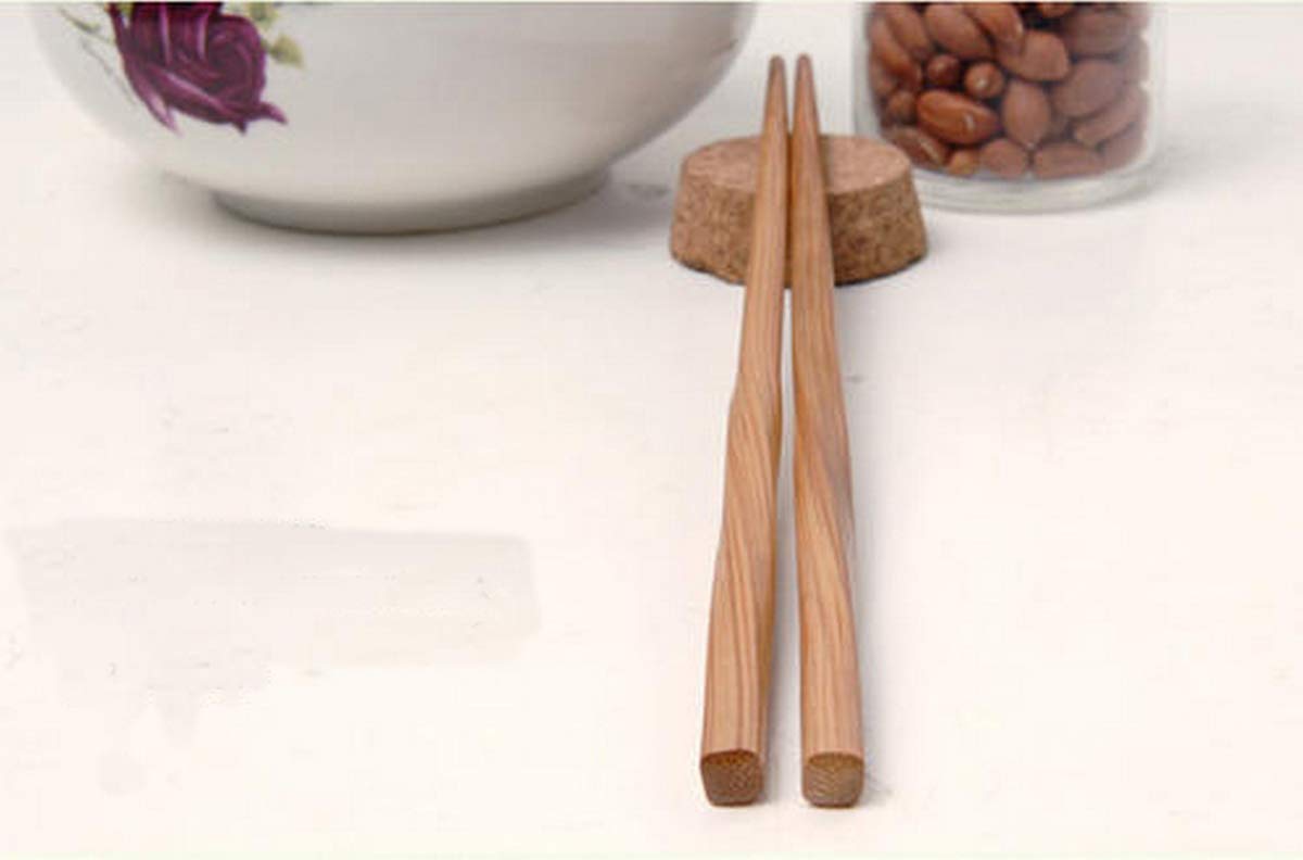 JapanBargain 3650, Bamboo Chopsticks Reusable Japanese Chinese Korean Wood Chop Sticks Hair Sticks 5 Pair Gift Set Dishwasher Safe, 9 inch, Twist
