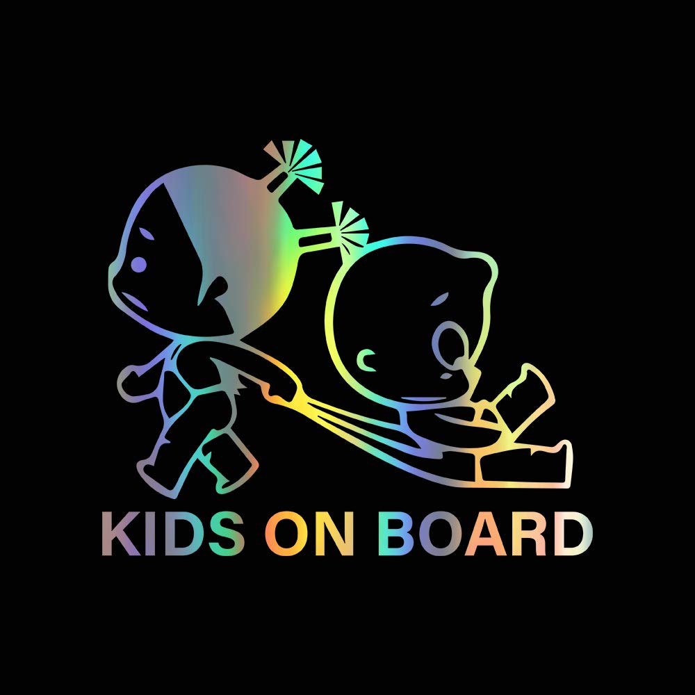 Meitinalife Kids on Board Stickers Baby ON Board Funny Car Stickers and Decals Baby in Car Styling Bumper Sticker Windshield Window Vinyl Decal for Car Body Door Decoration 5.27"x6.69" (5)
