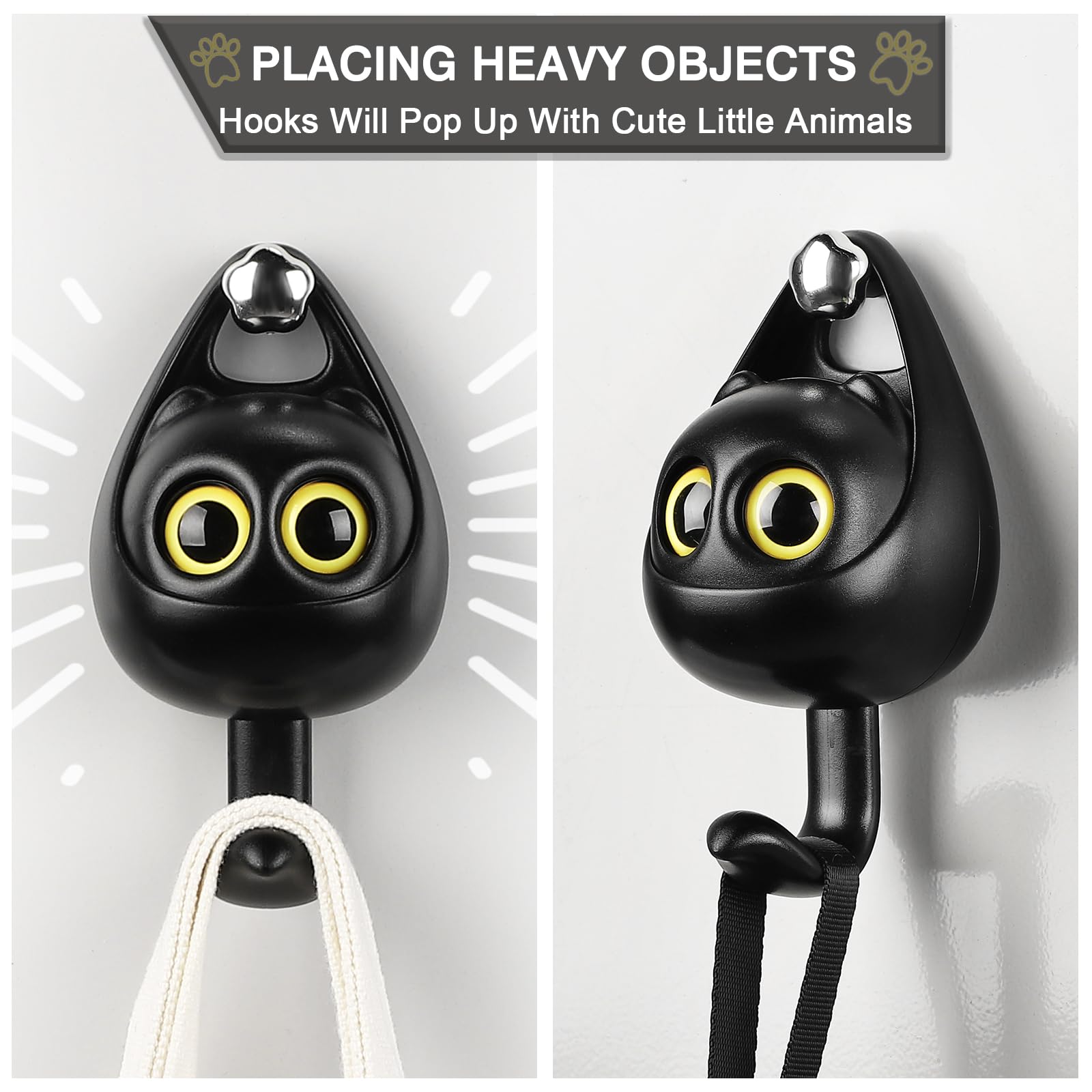 GUEDIEO ππ«ππππ’π―π πππ‘ππ¬π’π―π ππ¨π¨π€οΌ1Pcs Wink Cat Hooks for Hanging Towels, Hats,Coat,Cloth Bags, Belts, Key, for Wall Hanging Decorations to Carry up to 5.5 LBS