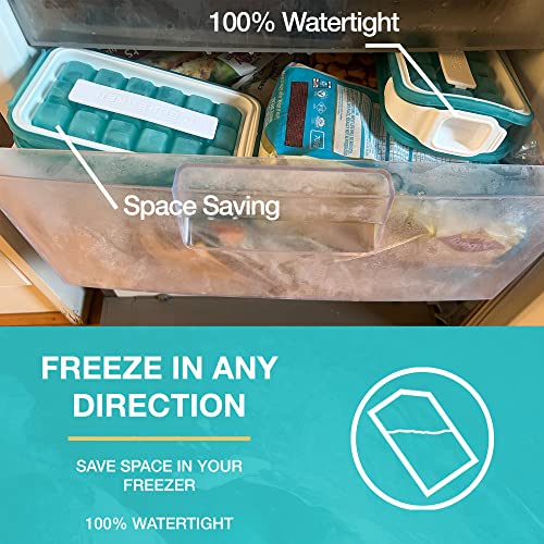 ICEBREAKER CLEAR POP 2023 - Make And Serve Ice Without Ever Touching The Ice - The Sanitary Ice Tray for Freezer - NO Spills Silicone Tray With Lid - Ice Cube Maker 18 Ice Cubes