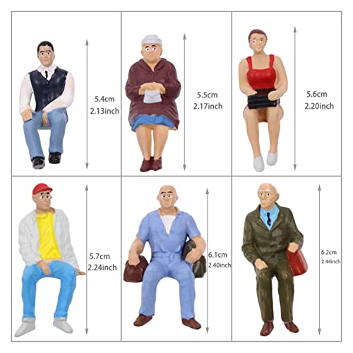 FSGLOVE Miniature Model Building Kit Model Railway Park Scenery 12pcs G- Scale 1:25 Painted Seated Figures Sitting People 12pcs Different Poses