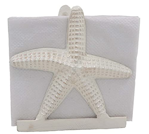 THDC Nautical Napkin Holder, Lunch, Dinner, Nautical Collection Napkin Holder, Made Of Metal (Star Off-White)