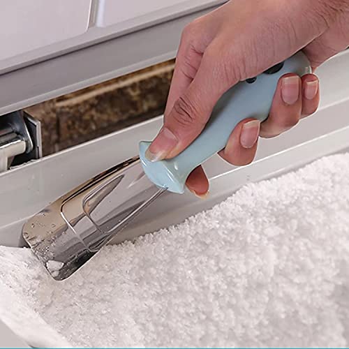 Fridge Freezer De-Icer Ice Scraper,Icebox Ice Scraper, Freezer Stainless Steel Deice Shovel Refrigerator Deicer Home Cleaning Gadget Ice Shovel Defrosting Shovel,Defrosting Scraper Gadgets (Blue