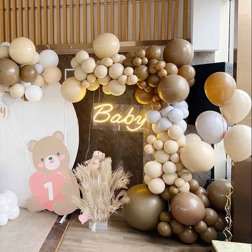 COVANNI 122pcs Nude Balloons Different Sizes 36 18 12 10 5 Inch Nude Balloon Garland Arch Kit Extra Large Balloons for Baby Shower Graduation Birthday Wedding Party Decoration (Nude)