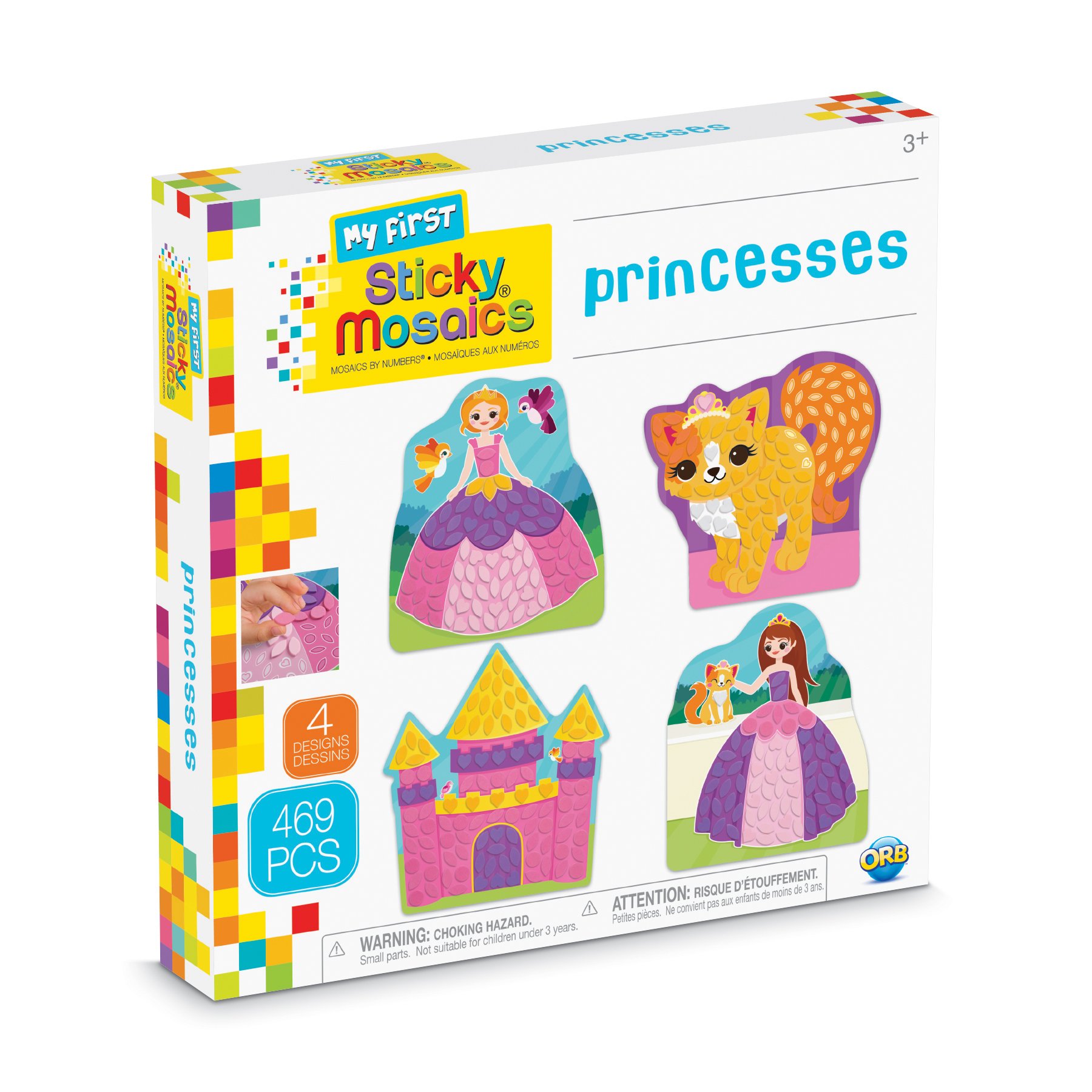 ORB My First Sticky Mosaics Princesses, Purple/Pink/Yellow/Blue, 9.5" x 1.5" x 9.5" (50955-00)