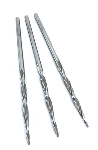 FTG USA Replacement Wood Countersink Drill Bit Set 3 Piece Same Size #6 (9/64") Parabolic Flute Taper Point for Woodworking with Straight Shank - Tapered HSS M2 Drill Bit Only