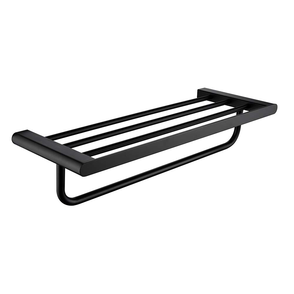 DFHBFG Matte Black Stainless Steel Towel Bathrobe Clothes Holder Rack Double Layer Kitchen Bathroom WC Accessories