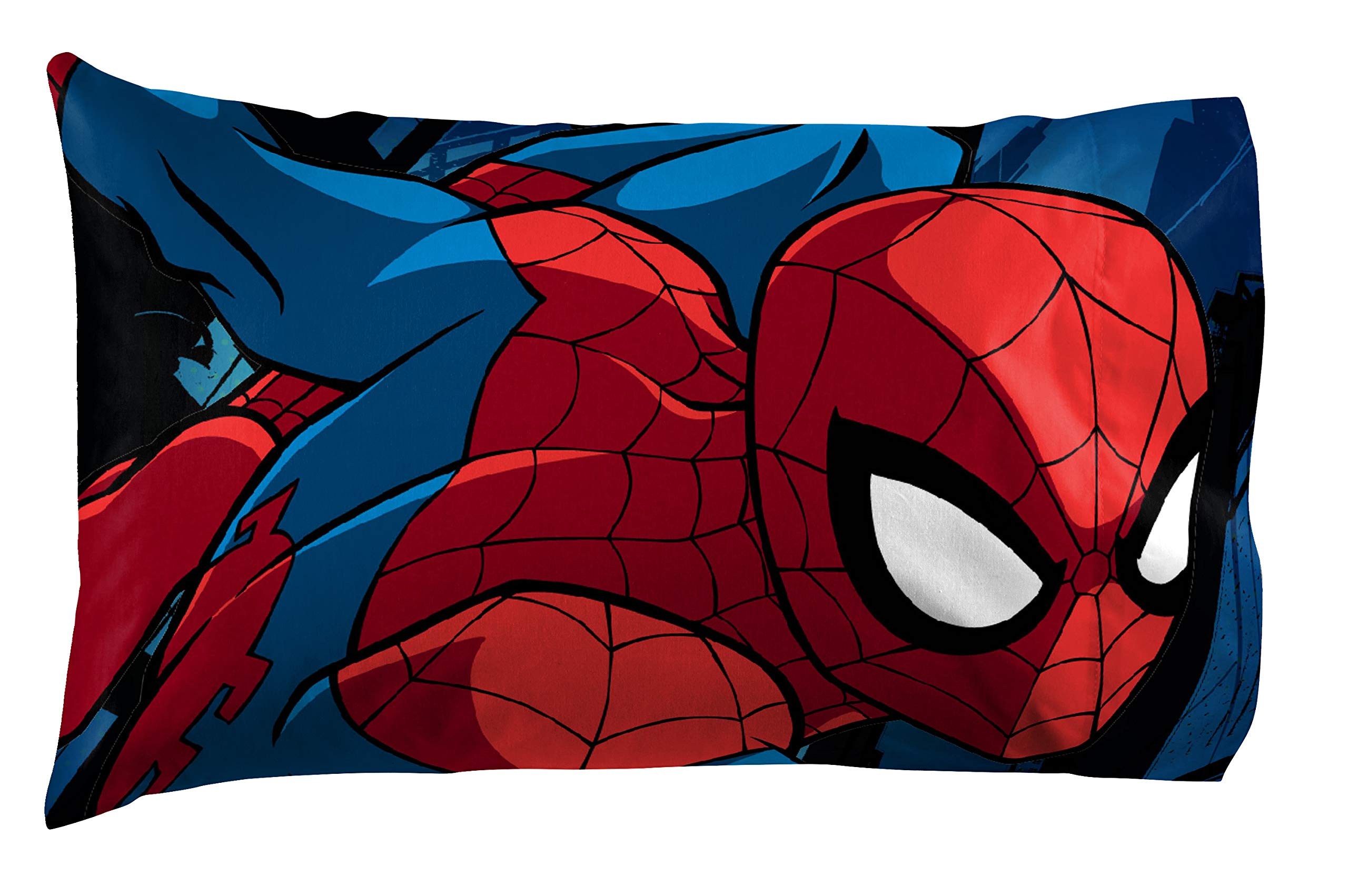 Jay Franco Marvel Spiderman Burst Full Sheet Set - 4 Piece Set Super Soft and Cozy Kid’s Bedding - Fade Resistant Microfiber Sheets (Official Marvel Product)