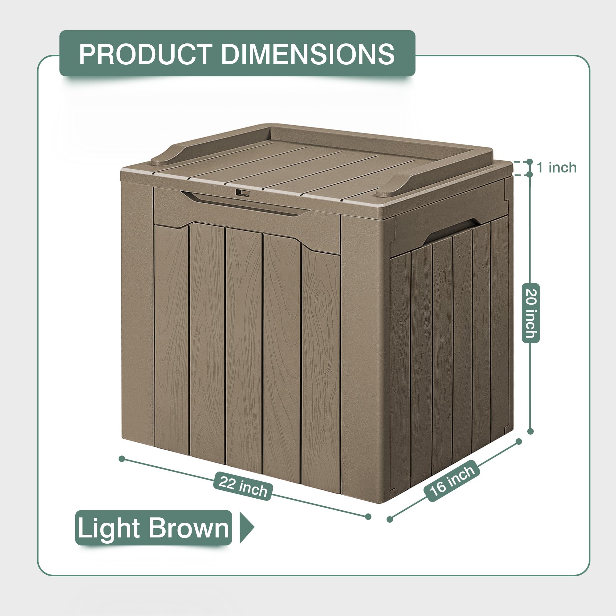 GUNJI 30 Gallon Small Deck Box Outdoor Waterproof Resin Storage Box Lockable Storage Container Outside Package Delivery Box (Black)
