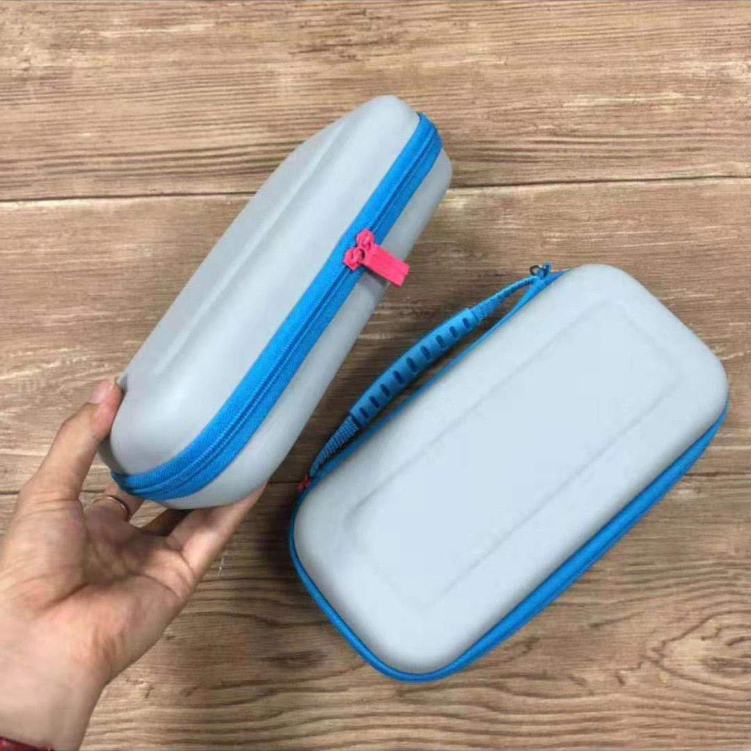 Orzly Case for Nintendo Switch Lite - Portable Travel Carry Case with Storage for Switch Lite Games and Accessories [Grey/Blue with a Tint of Pink Special Edition]