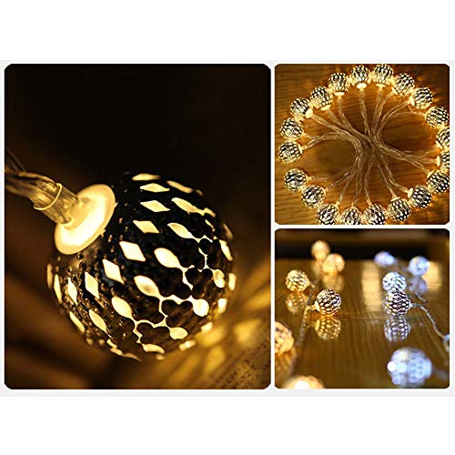 WESSD Solar Powered String LED Globe String Lights, Outdoor Starry Lights, Moroccan Fairy Lights, Backyard Lamp for Home, Garden, Party, Festival Decoration