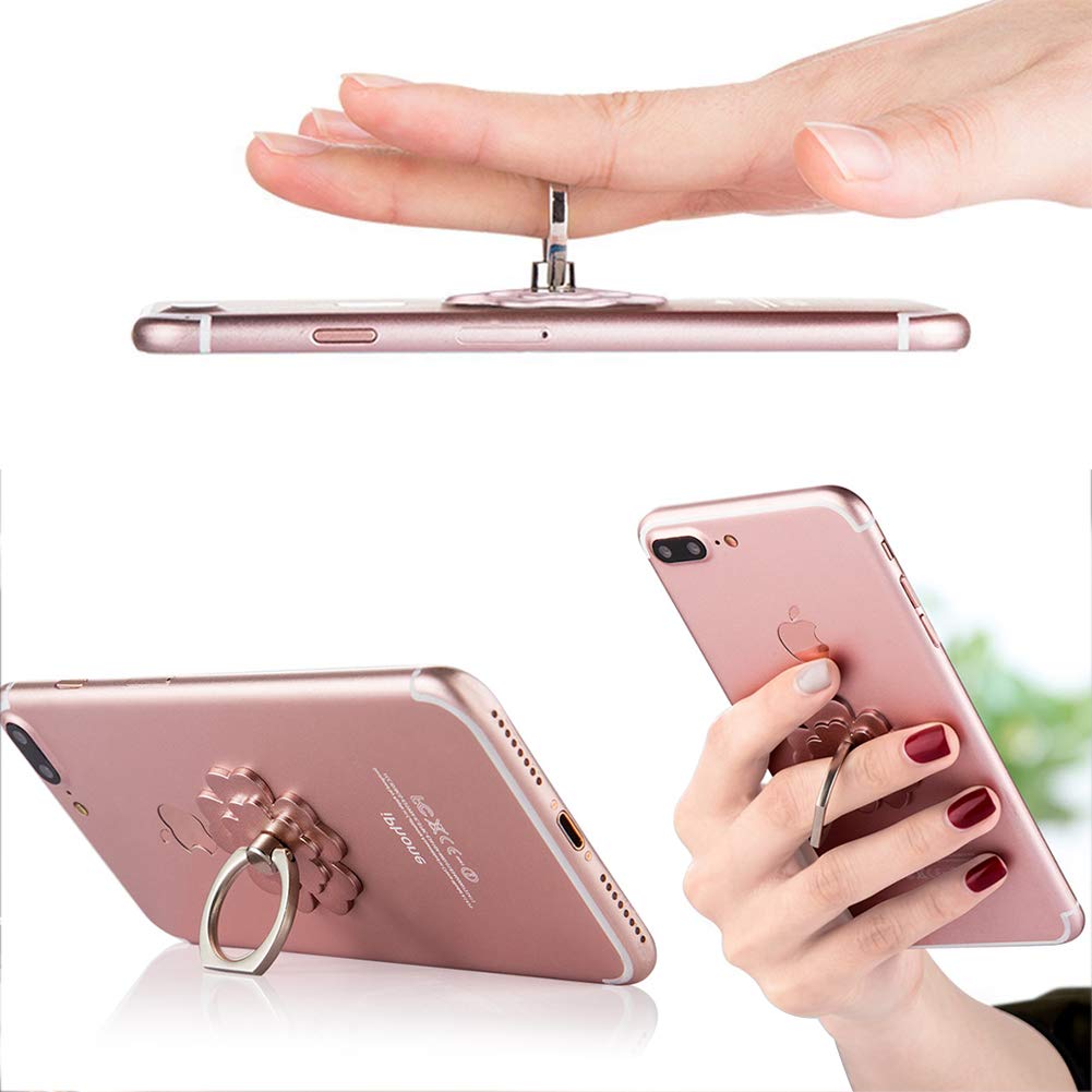 Cell Phone Ring Holder Stand Finger Rings Grip Car Mount 360° Rotation Kickstand Compatible for Smartphones (4 Pack)