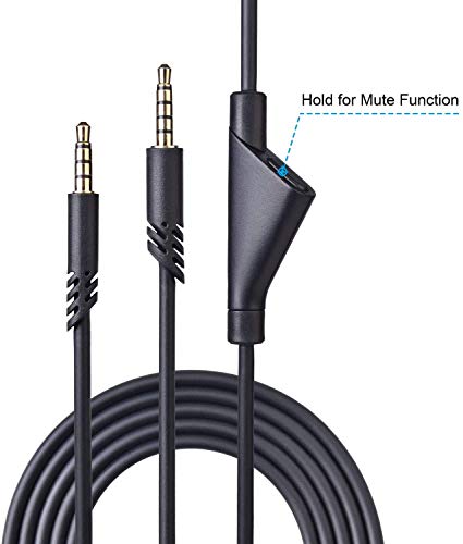 YARENKA Replacement Astro A10 A40 Cable - 2.0M Astro A40 TR Inline Mute Cable Cord for Astro A10/A40 Gaming Headsets Xbox One PS4 PS5 Controller Headphone Audio Extension Cable 6.5 Feet Black