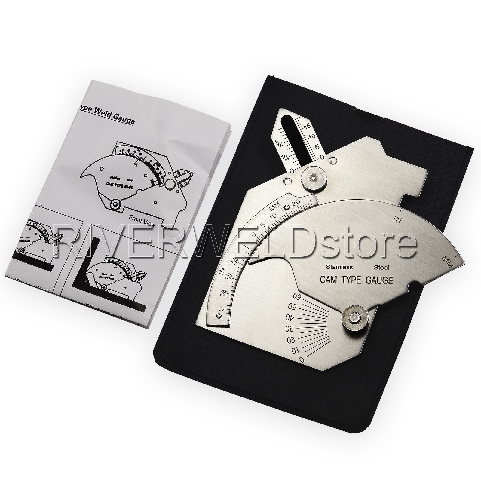 RIVERWELD Bridge Cam Gage Test Ulnar Welding Inspection Gauge Checks Depth of Undercut and Pitting Fillet Weld Throat Size and Length Angle of Preparation Misalignment