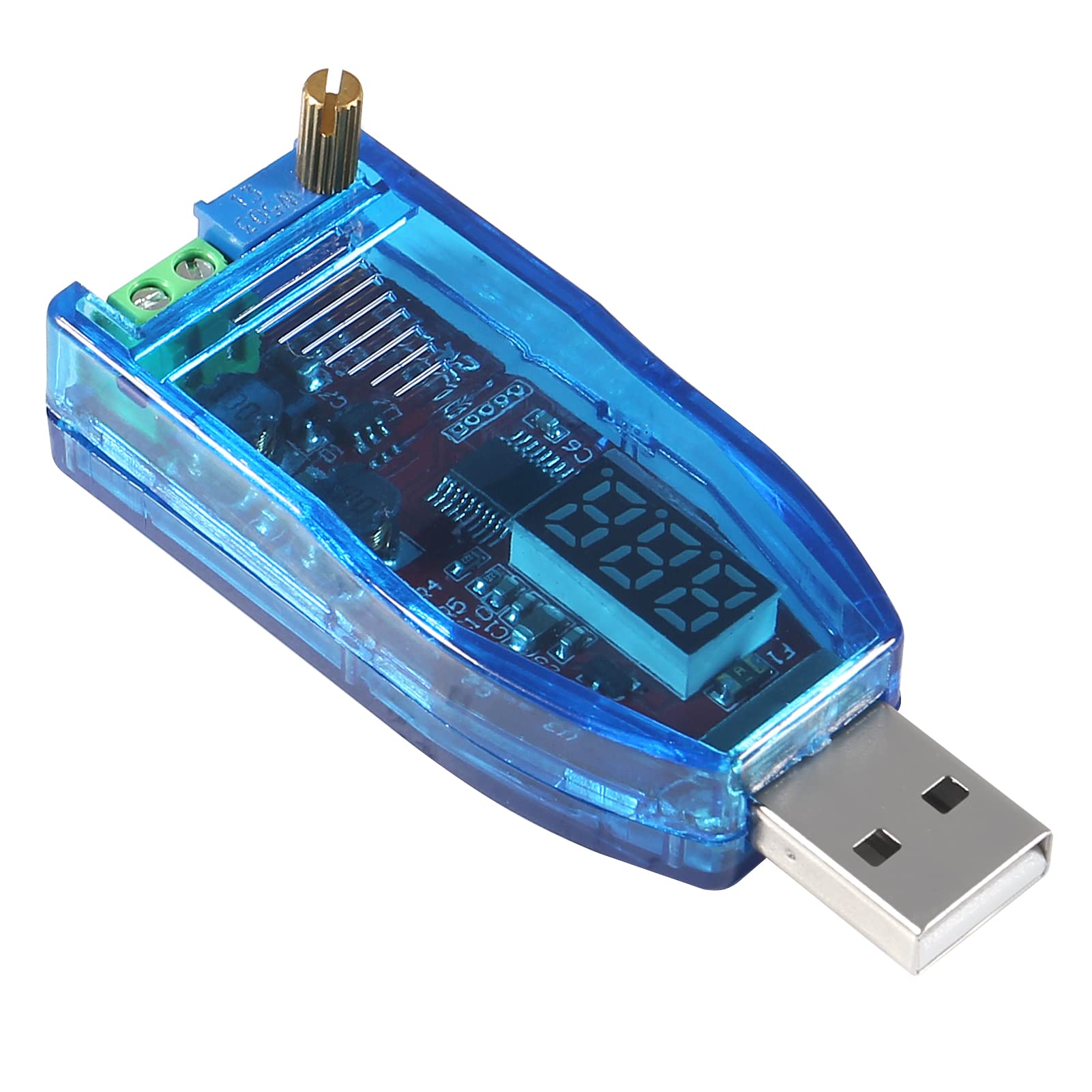 DWEII 2 PCS DC-DC USB Buck Boost Converter Power Supply Module USB Adjustable Buck Boost Power Supply Voltage Regulator Module 5V to1V 3.3V 9V 12V 24V Red Light Display