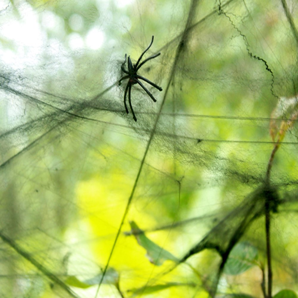 Halloween Spider Web Fake Stretch Cobweb for Halloween Party Decoration Props ZWSJ01 (Black)