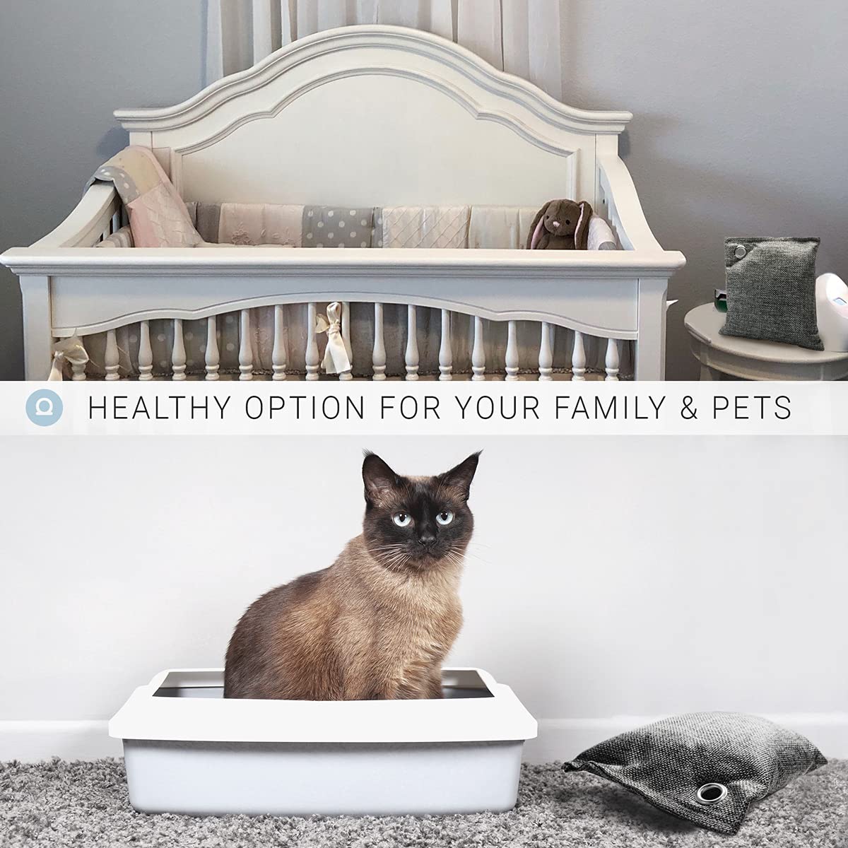 Charcoal Deodorizer Bags 4 Pack - Odor Absorber Charcoal Bamboo Bags for your Home (Pet Safe)