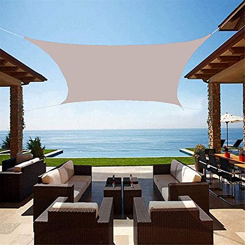 JLCP Square Awning 3,6X3,6M Balcony Sun Shade Protection Waterproof Windproof 90% UV Block Breathable Rectangle Sail Canopy for Outdoor Patio Garden Lawn Pergola Decoration,Light Brown