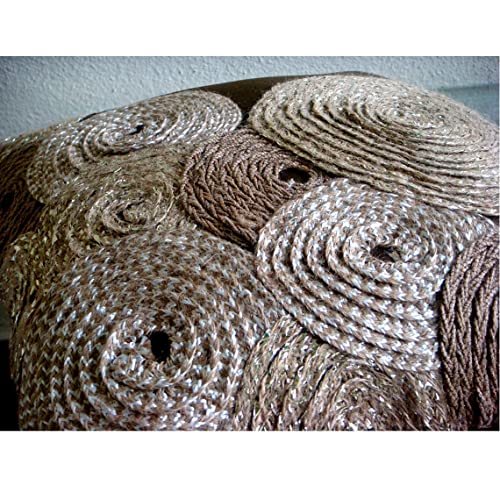 The HomeCentric Throw Pillow Covers, Brown Decorative Zippered Throw Pillow Covers 16x16 inch (40x40 cm), Silk Throw Pillow Covers, Circles & Dots, Jute, Contemporary Cushion Cover - Adorned by Jute