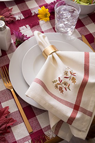 DII Thankful Autumn Collection Fall Tabletop Decoration, Square Napkin Set, 20x20, Falling Leaves, 6 Piece