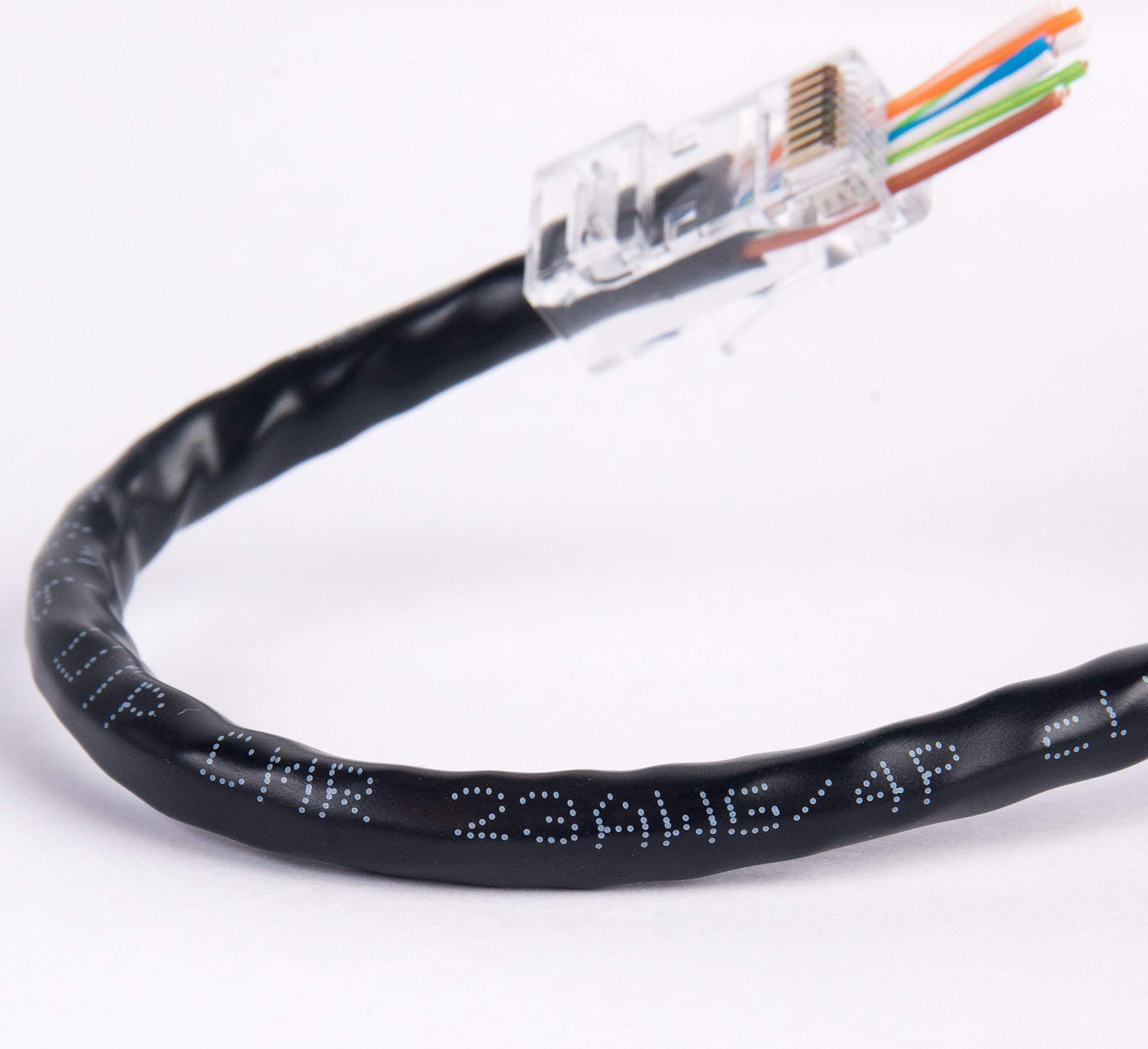 RJ45 CAT6 Passthrough Connectors (50 PCS),Gold Plated 3 Micron 3u, High Performance 3 Prong Pins (CAT6/50 PCS)