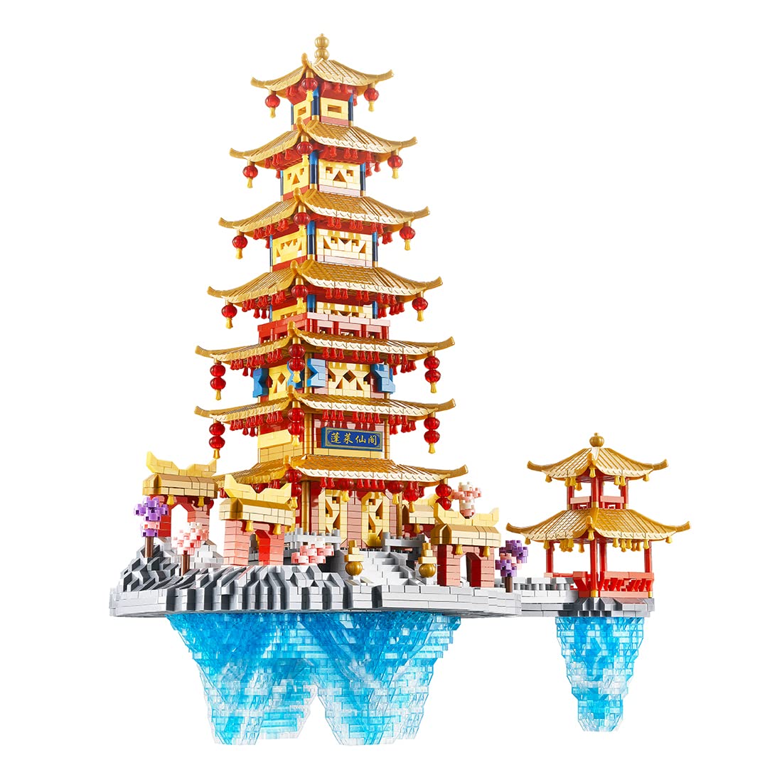 DWIU Penglai Asgard Building Blocks Set, 5146 Pieces Micro Bricks Chinese Mythology Pavilion Architecture Kit, Mini Building Model Construction Toy for Kids and Adults, 28 x 18 x 34cm