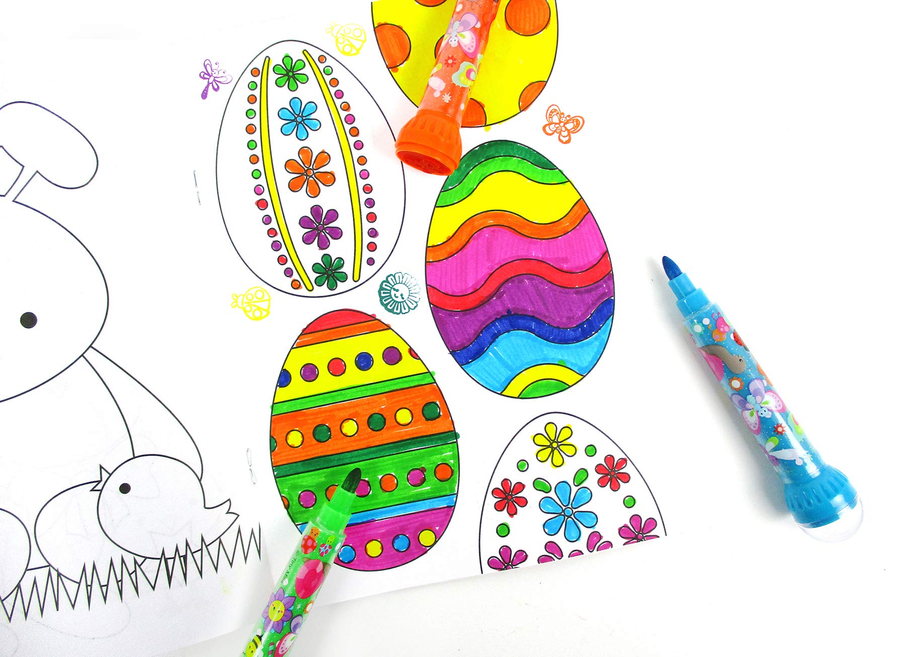 TINYMILLS Spring Flowers Butterfly Stamper Marker Set of 10, Birthday Gift Arts and Crafts Girl Birthday Gift
