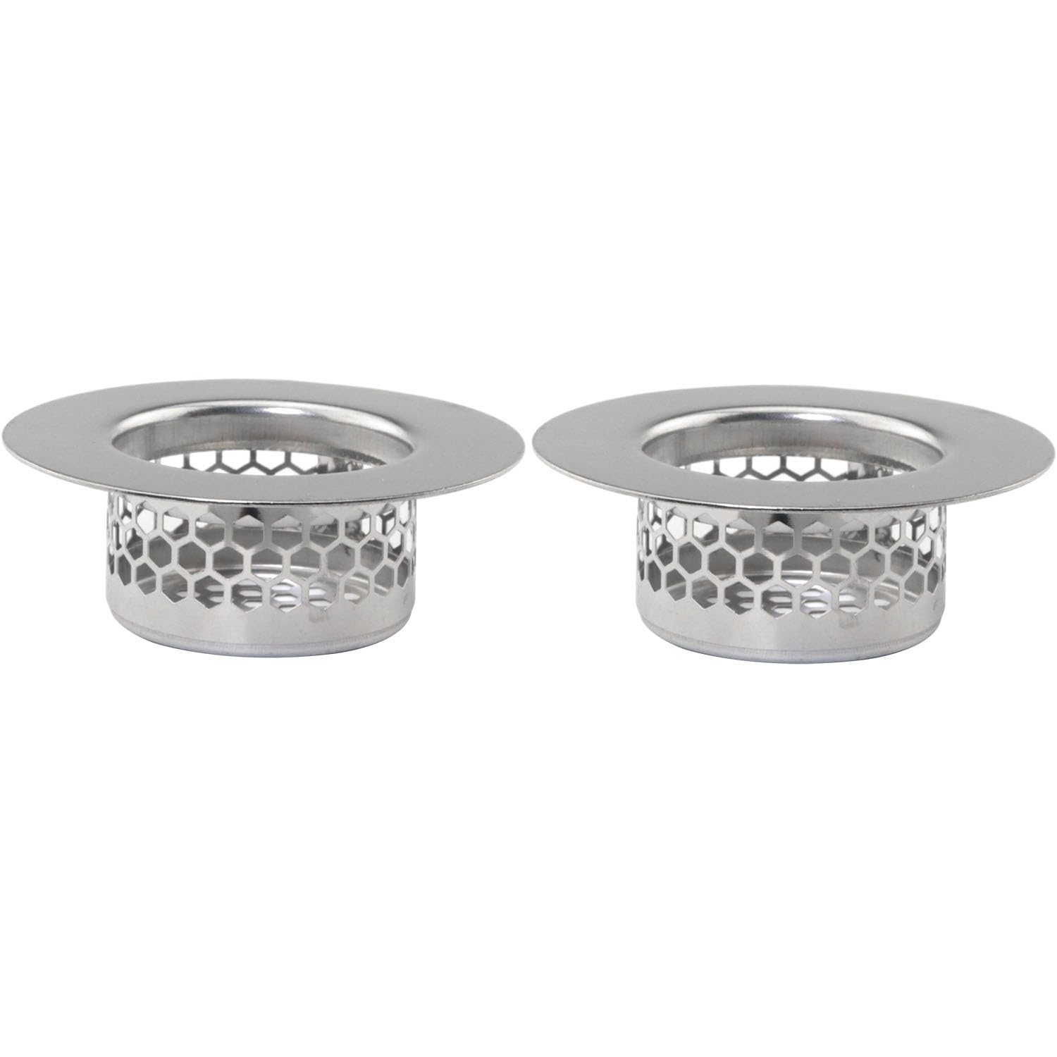 DGBRSM 2PCS Medium Stainless Steel Drain Filter Hair Catcher Bathtub Toilet Sink Drain Strainer Bathtub Lavatory Sink Drain Strainer Hair Catcher for Laundry, Mop Pool, Utility, Slop, RV Sink