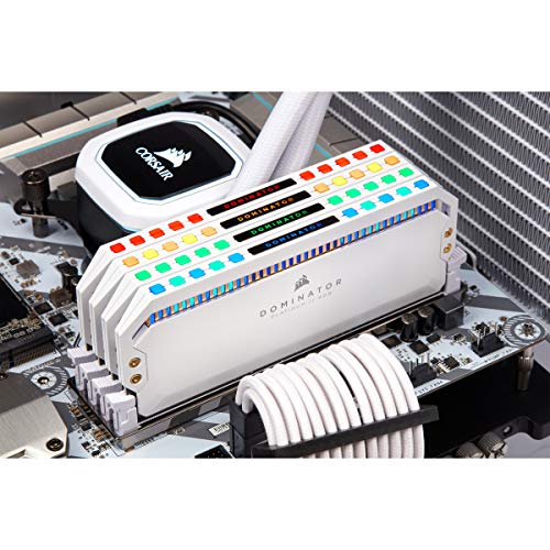 Corsair Dominator Platinum RGB 32GB (4x8GB) DDR4 3200 (PC4-25600) C16 1.35V Desktop Memory - White
