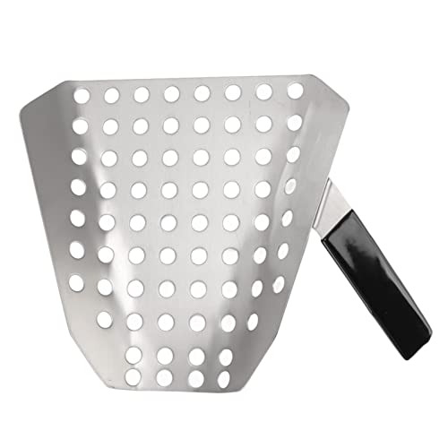 Perforated Stainless Steel Popcorn Scoop, Popcorn Speed Scoop Ergonomic Single Handle Quick Fill Fries Scooper with Holes for Movie Theater Shop