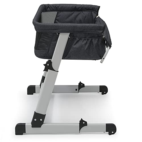 GAP babyGap Whisper Bedside Bassinet Sleeper with Breathable Mesh and Adjustable Heights - Lightweight Portable Crib - Made with Sustainable Materials, Black Camo