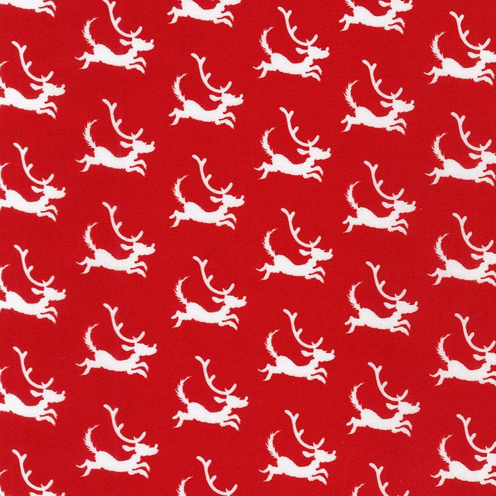 Robert Kaufman Fabrics How The Grinch Stole Christmas Dr Seuss Reindeer Max Toile Red, Green, 44 Inches